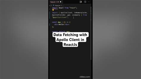 Data Fetching With Apollo Client From Graphql Endpoint Reactjs Programming Shorts Graphql