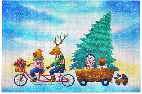 Wellsay Puzzles For Adults 1000 Piece Watercolor Galaxy Christmas