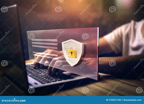 Firewall And Internet Security Concept Secured Access To User Personal Data Information