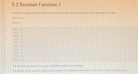 Solved 52 ﻿boolean Function 1implement A Digital Module