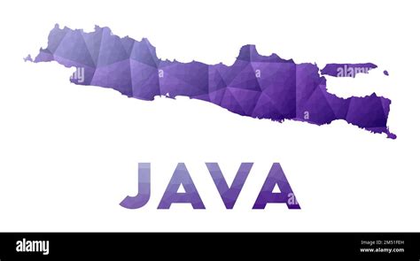 Map Of Java Low Poly Illustration Of The Island Purple Geometric Design Polygonal Vector