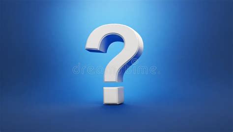 White Question Mark On Blue Background 3d Rendering Faq And Qa Stock Illustration
