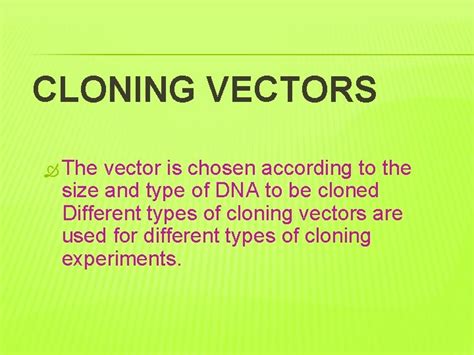 Presentation Topic Cloning Vector And Its Types Presented