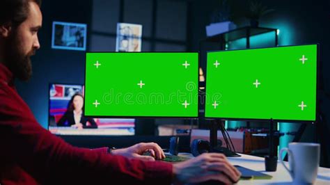Freelancer Uses Photographs Retouching Program On Isolated Screen Multi