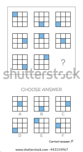 Iq Test Choose Answer Logical Tasks Stock Vector Royalty Free 443154967