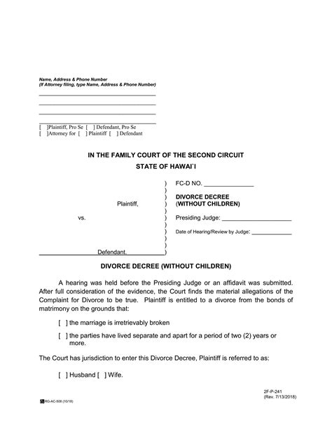 Divorce Papers Template Spark Premium Template Template Spark