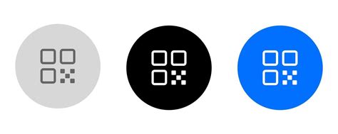 Qr Code Scanner Icon Barcode Scanner Sign Digital Scanning Symbol Grey Blue And Black Button