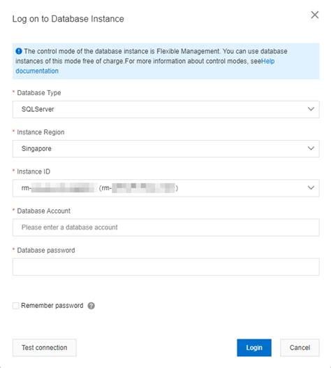 DMSを使用したApsaraDB RDS for SQL Serverインスタンスへのログイン ApsaraDB RDS