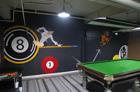 台球厅墙绘，本视