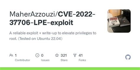 Cve 2022 37706 Lpe Exploit Exploit Sh At Main · Maherazzouzi Cve 2022 37706 Lpe Exploit · Github