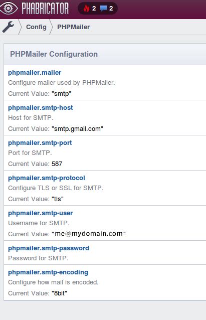 Phpmailer External Smtp Gmail Configured On Phabricator Not Working Stack Overflow