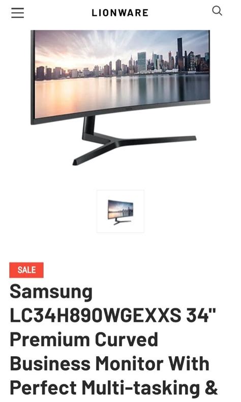 Samsung 34 Curve Monitor Computers And Tech Desktops On Carousell