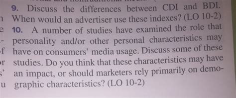 Solved Discuss The Differences Between Cdi And Bdi N When