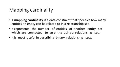 Mapping Cardinality Cardinality Constraint In Er Model Pptx