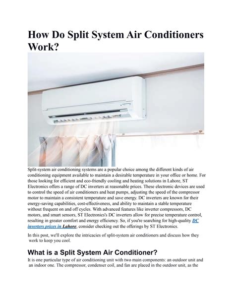 How Do Split System Air Conditioners Work By Rafiqsonslonline Issuu
