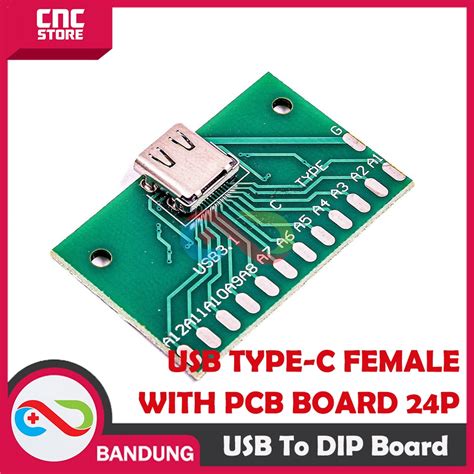 Jual USB TYPE C FEMALE BOARD USB 3 1 WITH PCB BOARD 24P FEMALE ADAPTER BOARD Shopee Indonesia