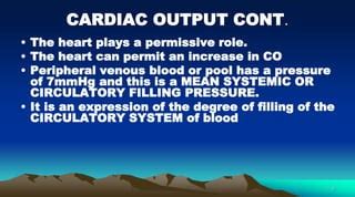 CVS VENOUS RETURN REGULATION OF CARDIAC OUTPUT Ppt