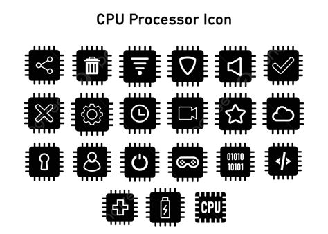 Computer Cpu Icon Vector Solid Style Icon Symbol Engineering