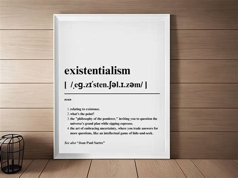 Existentialism Definition Print Printable Wall Art Etsy