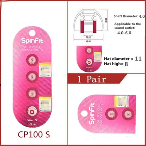 Original Spinfit Cp100 In Ear Earphones Patented Silicone Eartip 2 Pair