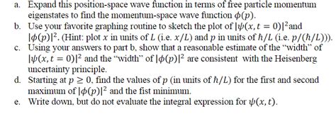 A Expand This Position Space Wave Function In Terms