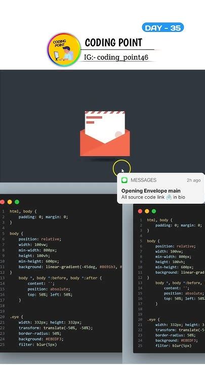 Day 35365 Day Opening Envelope Main Using Html And Css Codingpoint