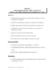 NETW Week Lab Commands Vi NETW NetworkOperatingSystemsUNIX LinuxwithLab Week Lab
