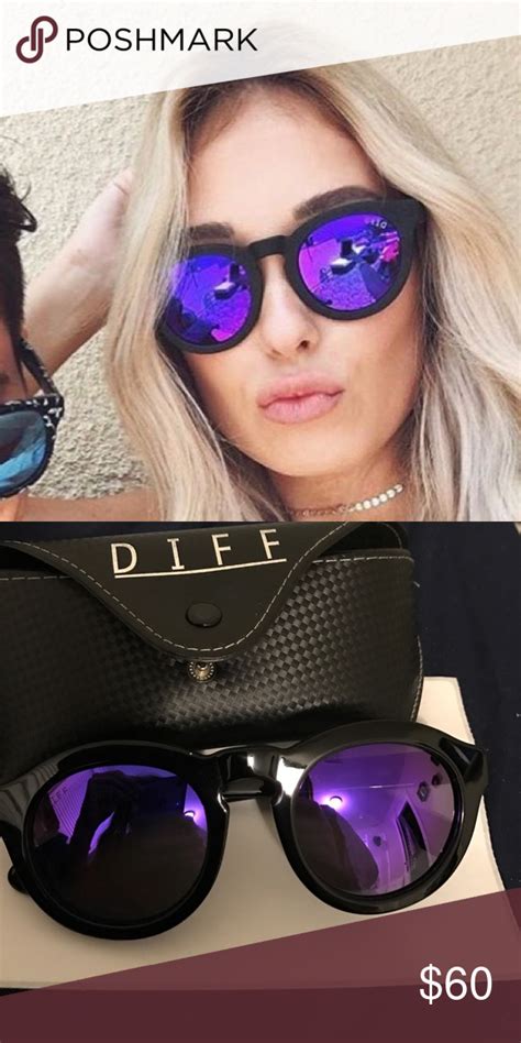 Stylish Black And Purple Mirror Lens Sunglasses By Diff Eyewear