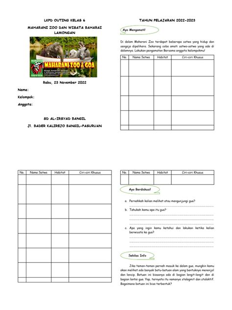 Lkpd Outing Maharanizoo Kls 6 Pdf Lkpd Outing Maharanizoo Kls 6 Pdf