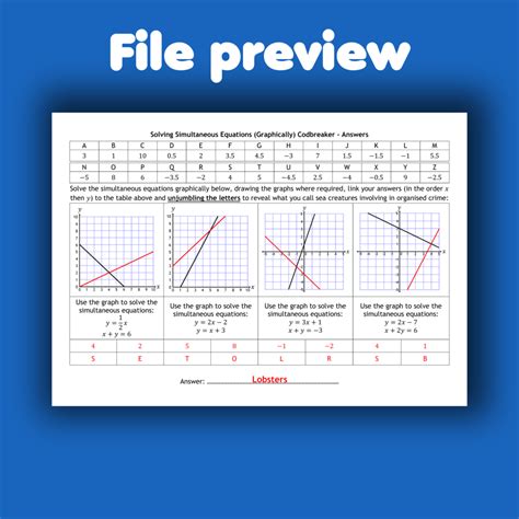Simultaneous Equations Graded Worksheet Andy Lutwyche