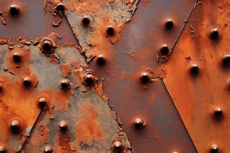 Premium Photo Metal Structure With Rivets And Surface Rust