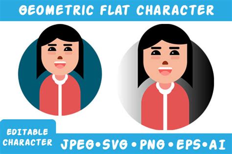 Geometric Flat Character Illustration Graphic By Teevely · Creative Fabrica