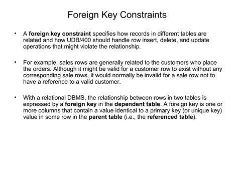 Database Constraints PPT