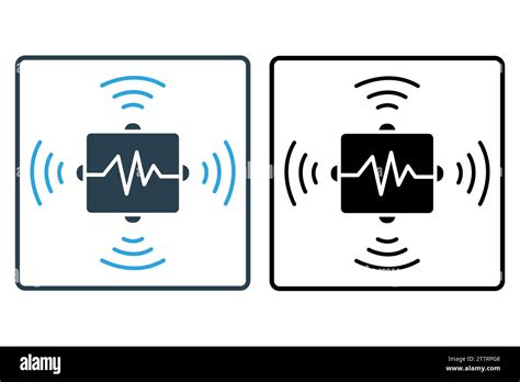 Advanced Sensors Icon Sensor With Data Waves Icon Related To Technology Solid Icon Style