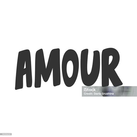 아무르 만화 글자 벡터 손으로 그린 일러스트 스티커입니다 스티커 비디오 블로그 표지 소셜 미디어 메시지 선물 카트 티셔츠 인쇄 디자인으로 좋습니다 T 셔츠에 대한 스톡 벡터