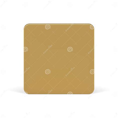 Golden Squared Vertical Wall Regular Geometric Shape Metallic Cube Design Realistic Vector Stock