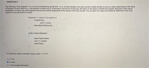 Solved Questions The Following Code Segment 1 Is A