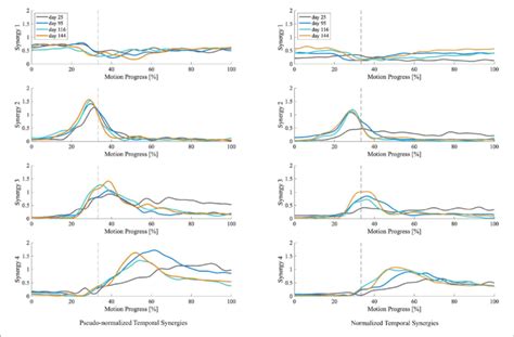 Muscle Synergy Temporal Patterns Of The Representative Patient With Download Scientific