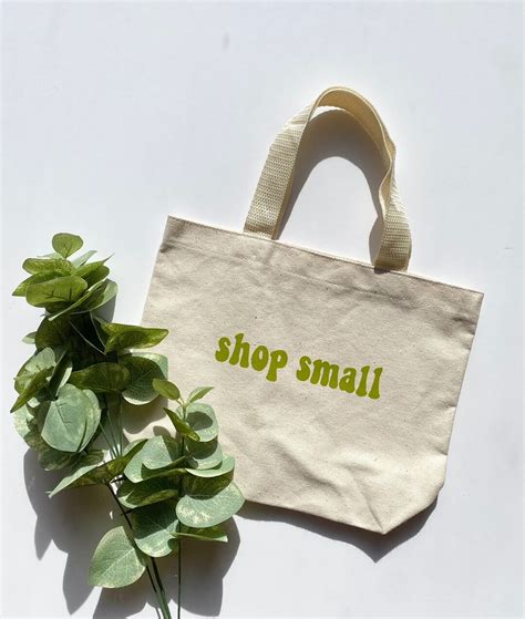 Shop Small Mini Tote Bag Small Business Canvas Bag Small Bag
