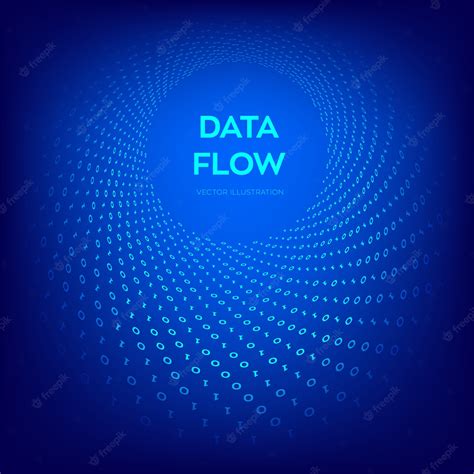 Premium Vector Data Flow Digital Code Binary Data Flow Virtual