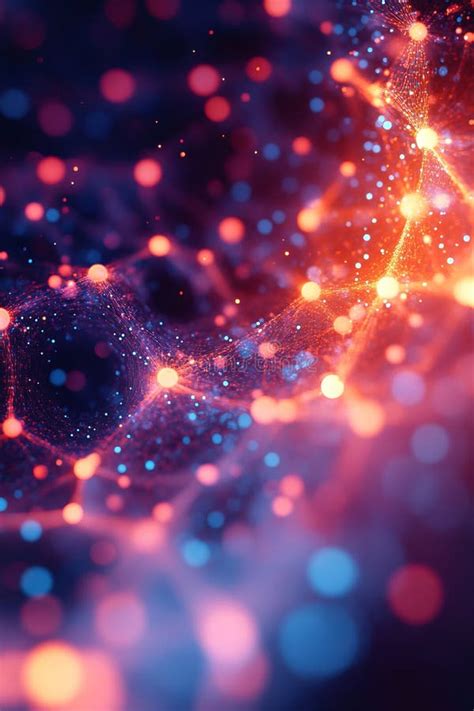 Abstract Digital Network With Glowing Nodes And Lines In A Futuristic Technology Background