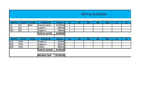 52 Free Payment Schedule Templates Excel Word Templatelab