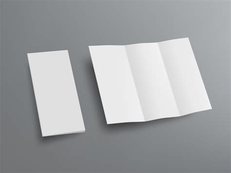 Premium Vector Open And Closed Trifold Paper Booklet With Shadow