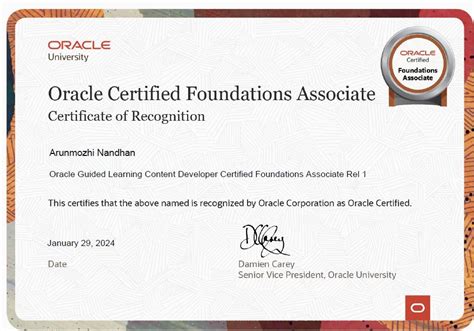 Arunmozhi N On Linkedin Oraclecertification Oraclecertified Oracleuniversity