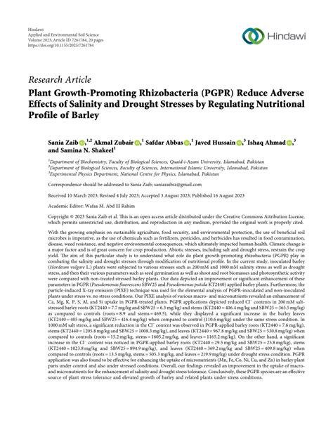 Pdf Plant Growth Promoting Rhizobacteria Pgpr Reduce Adverse