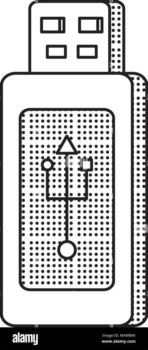 Sketch Of Usb Drive Icon Over White Background Vector Illustration Stock Vector Image Art Alamy