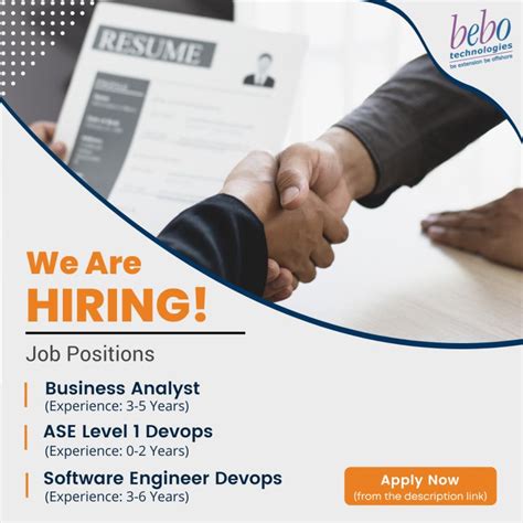 Wearehiring Hiring2024 Hiringalert Businessanalyst Devops Bebotechnologies Bebo Technologies