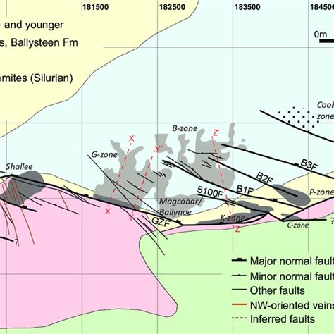 Simplified Surface Geologic Map Of The Silvermines Deposit Grid