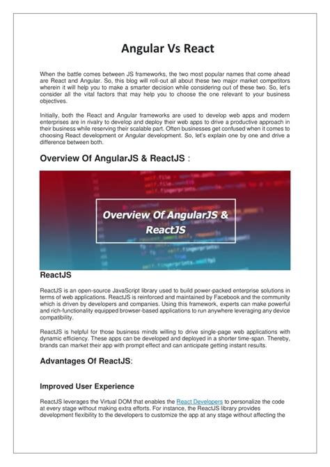 Ppt React Vs Angular Powerpoint Presentation Free Download Id10095968