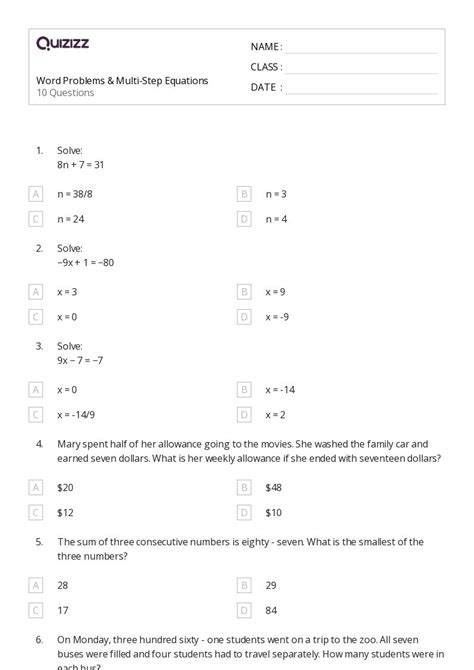 50 Multi Digit Multiplication Word Problems Worksheets On Quizizz